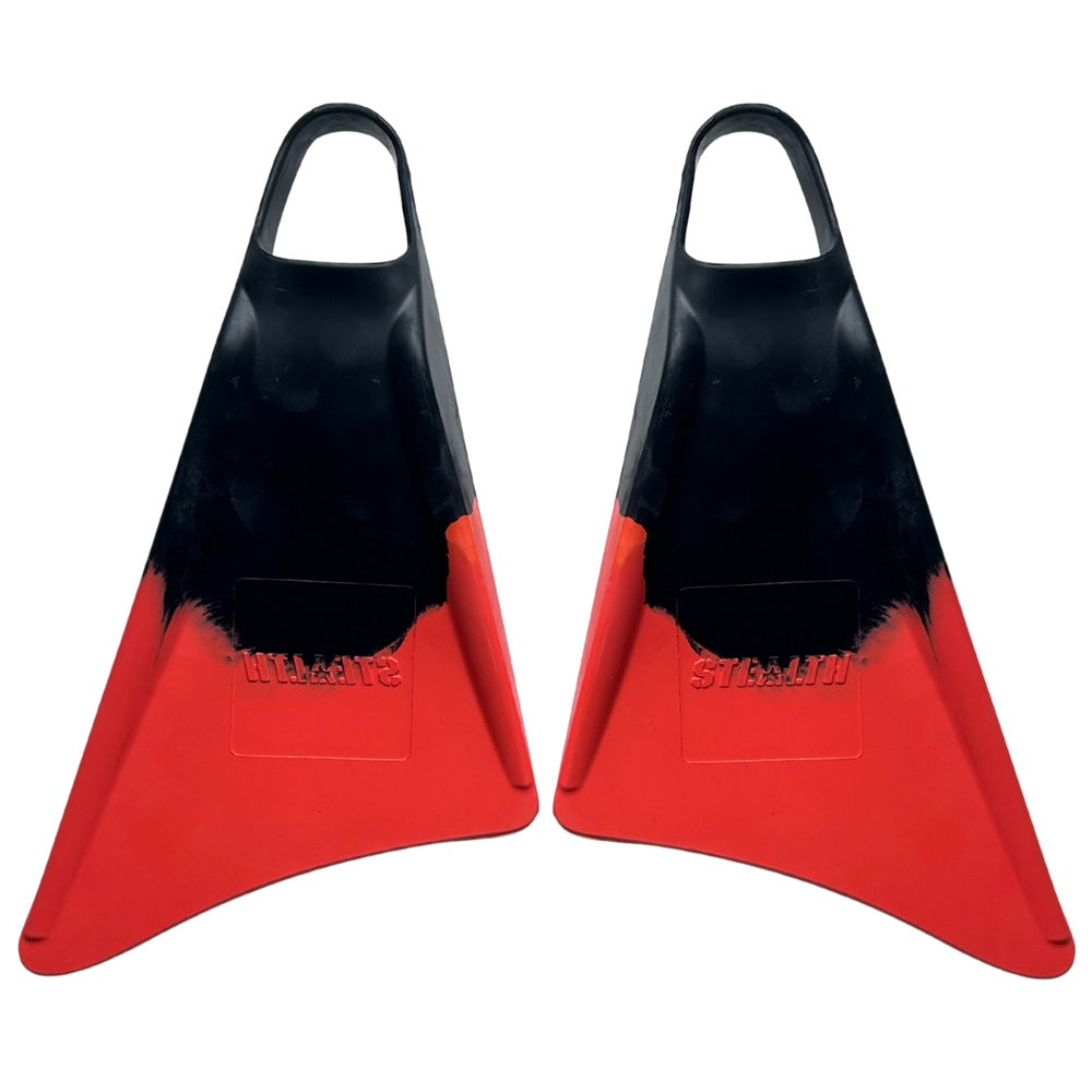 Stealth S1 Fins - Black/ Coral – Inverted Bodyboarding