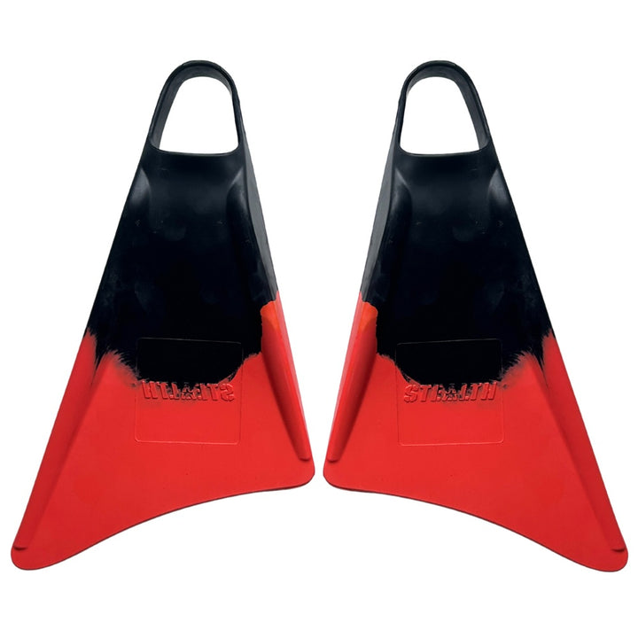 Stealth S1 Fins - Black/ Coral – Inverted Bodyboarding
